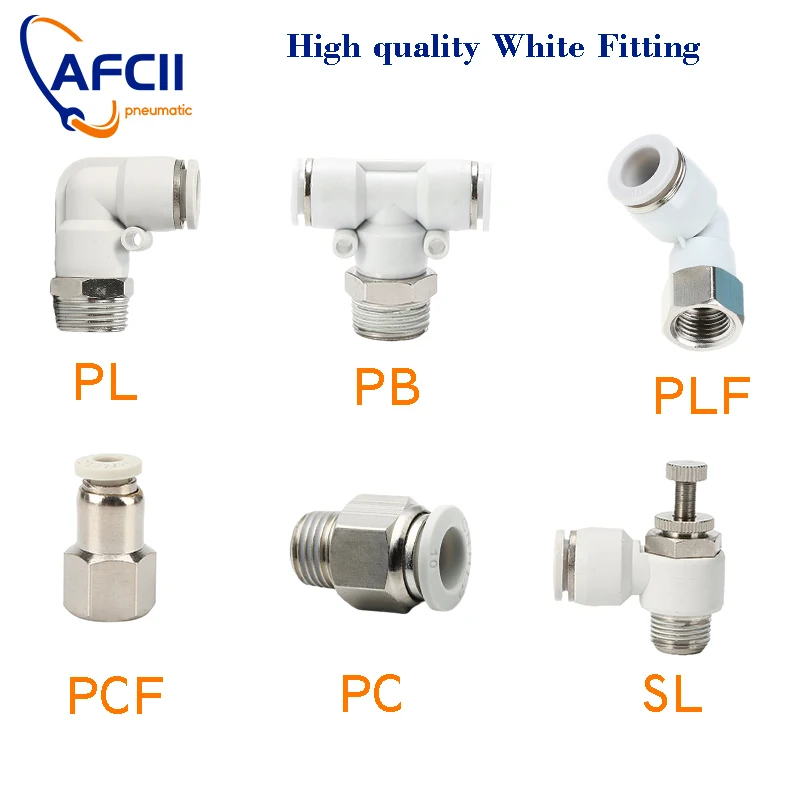 Pneumatic Hose Fitting High Quality White Air Fitting 1/4 1/2 6mm 8mm ...
