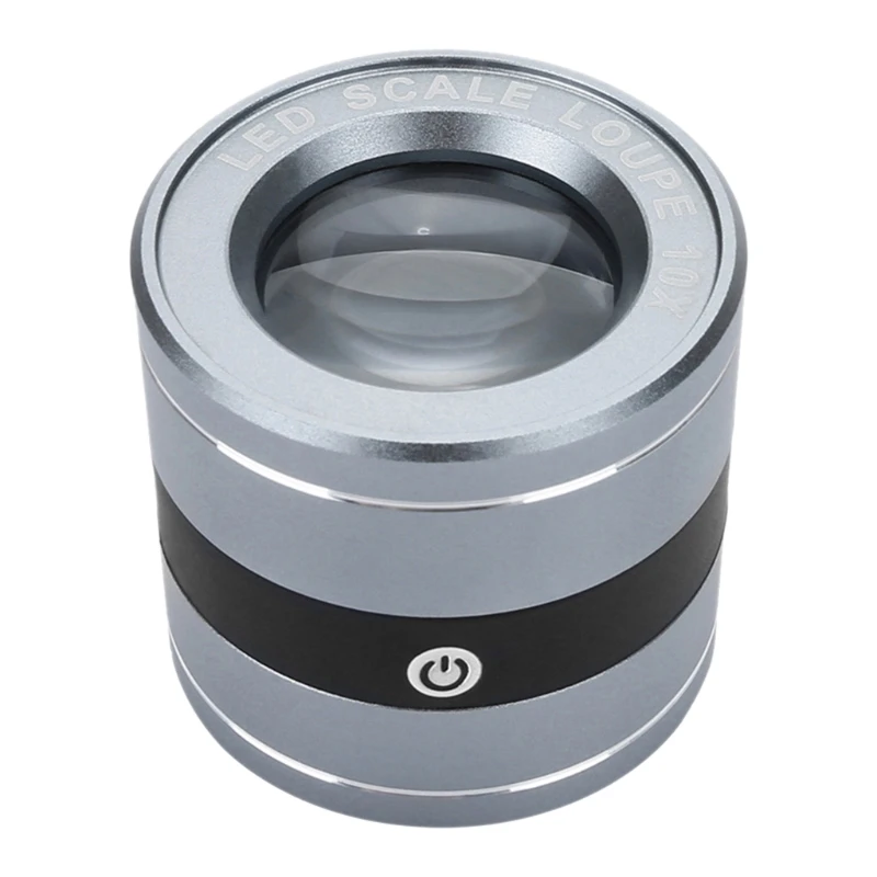 10X-Full-Metal-Magnifying-Glass-LED-Scale-Loupe-USB-Charging-Lens ...