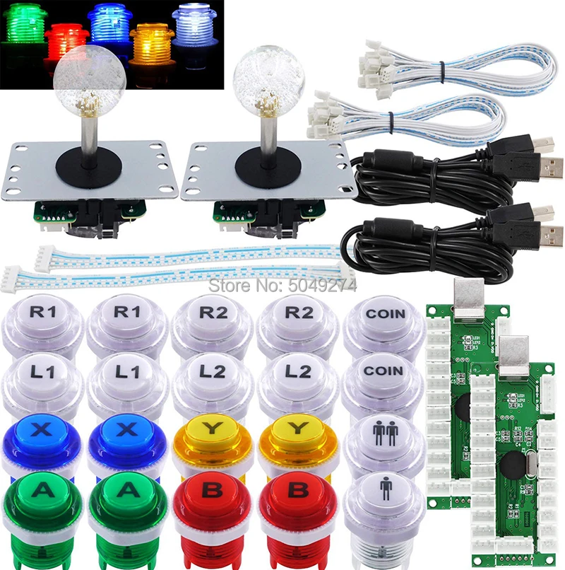 New Diy Arcade Kit Arcade Joystick With 5pin Copy Sanwa Joystick 20pcs ...