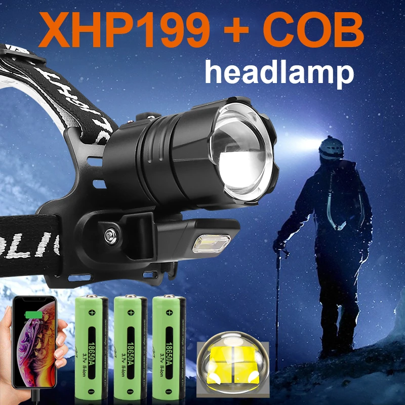 Newest Xhp199 Rechargeable Led Most Powerful Headlamp Usb Xhp160 Led ...