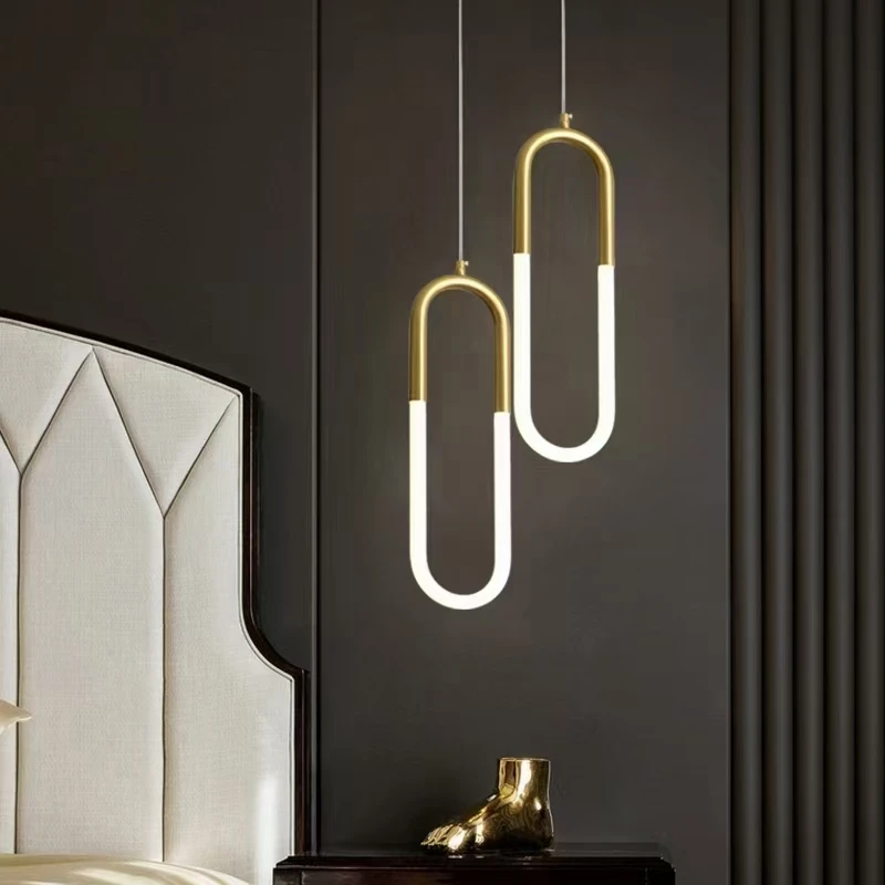 Gold Hanging Ring Pendant Lights Warm White LED Hanging Lamp Restaurant ...