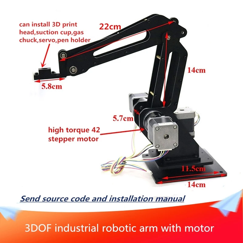 3DOF-Industrial-Robotic-Arm-Manipulator-Robot-Arm-Motor-3-Axis-with ...