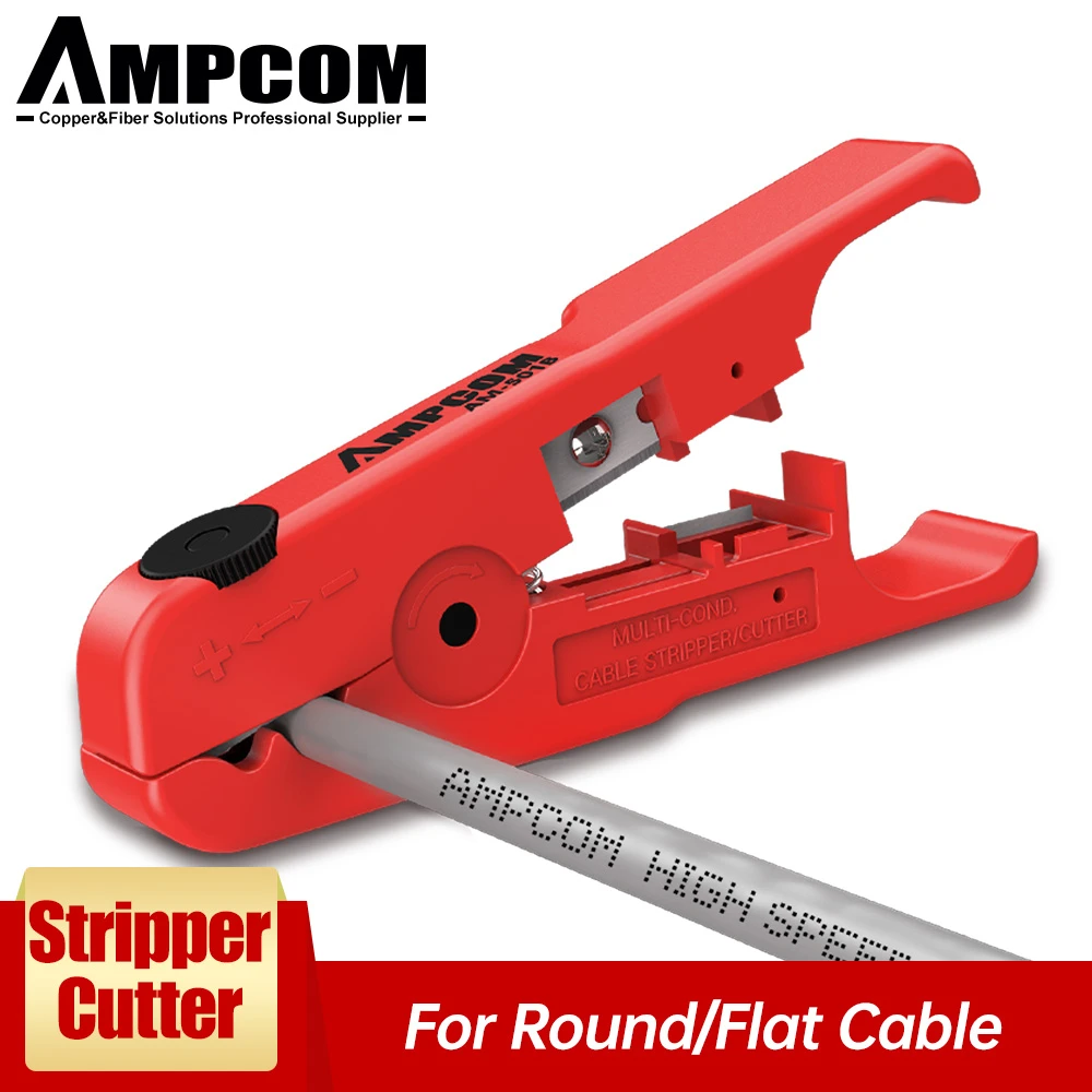 Ampcom Wire Stripper Ethernet Cable Cutter Round Cable Cutting Tool Lan ...