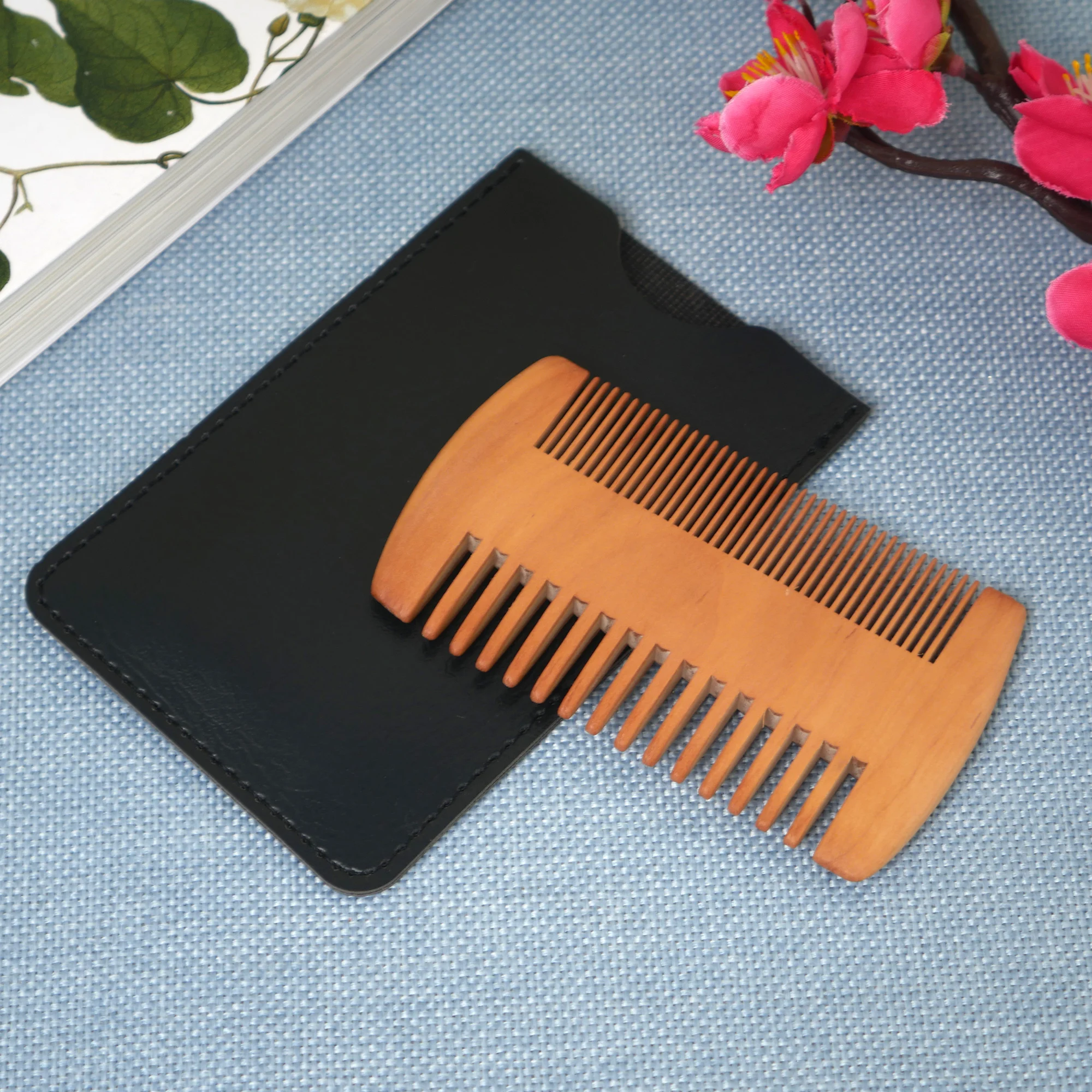 Handmade-Solid-Wood-Portable-Large-Tooth-Comb-Boys-Beard-Comb-Styling ...