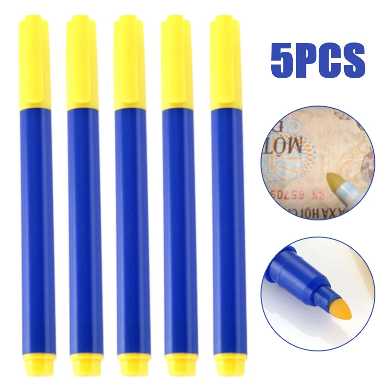 5pcs/set Money Checker Tester Pens Currency Detector Counterfeit Marker ...