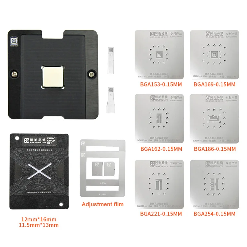 Universal Emmc Emcp Ufs Bga Reballing Template Platform With Bga153 ...