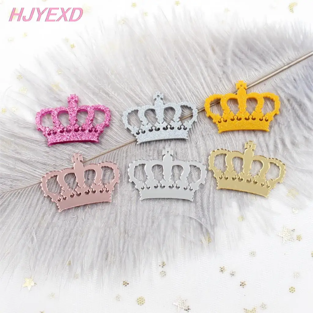 AC1457 40mm Acrylic Crown For Earrings Gold Mirror Glitter Accessories ...