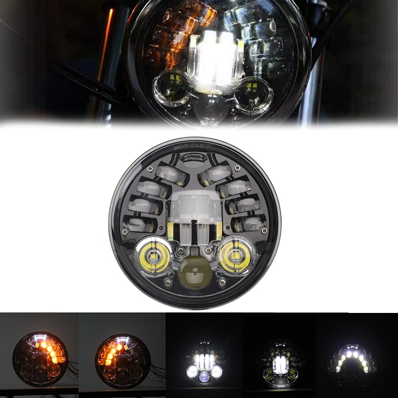 5.75 inch LED Headlight Hi/low Beam with DRL Turn Signal for Yamaha ...