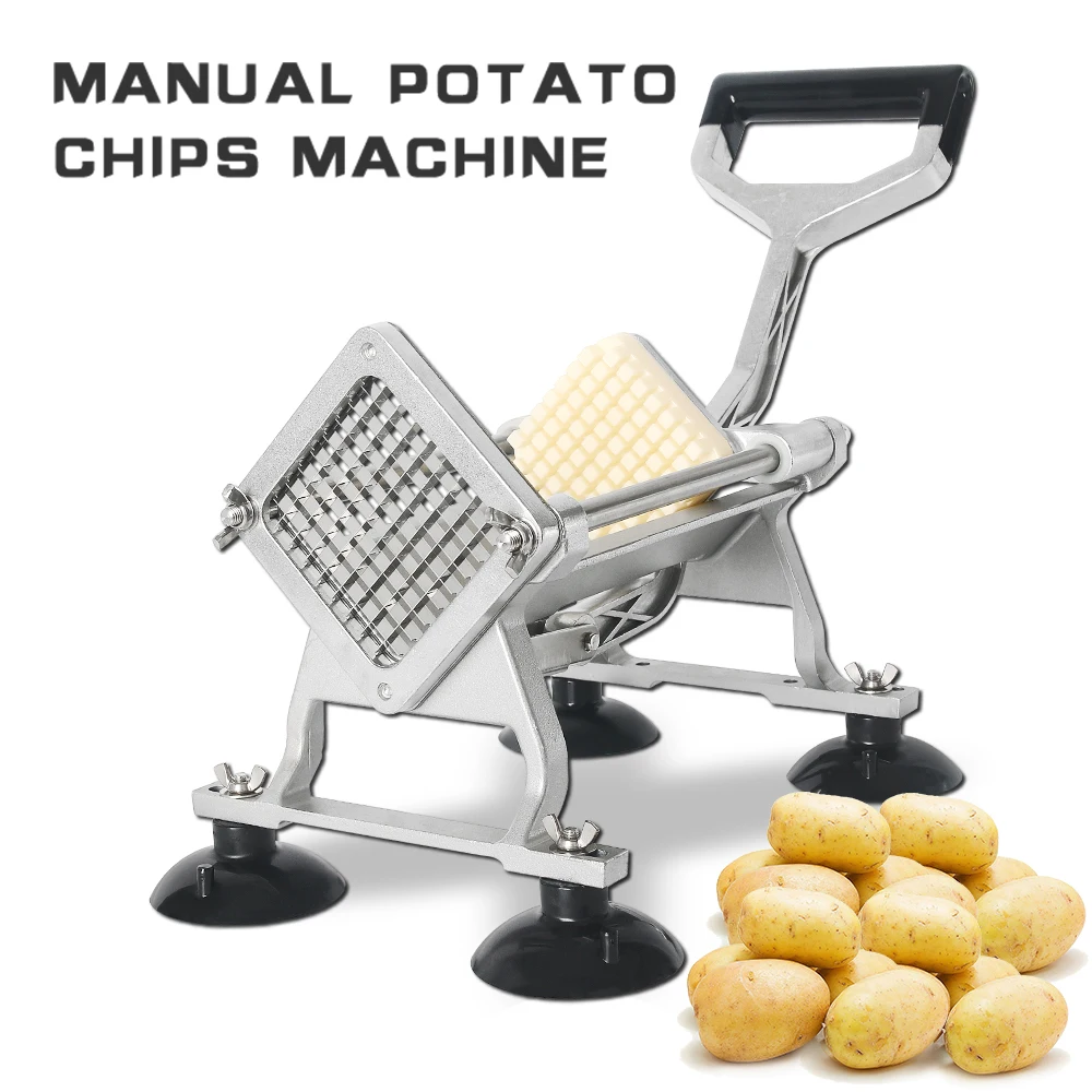 Horizontal Manual Potato Cutter Vegetable Strips Hand Push Slicer Chips ...