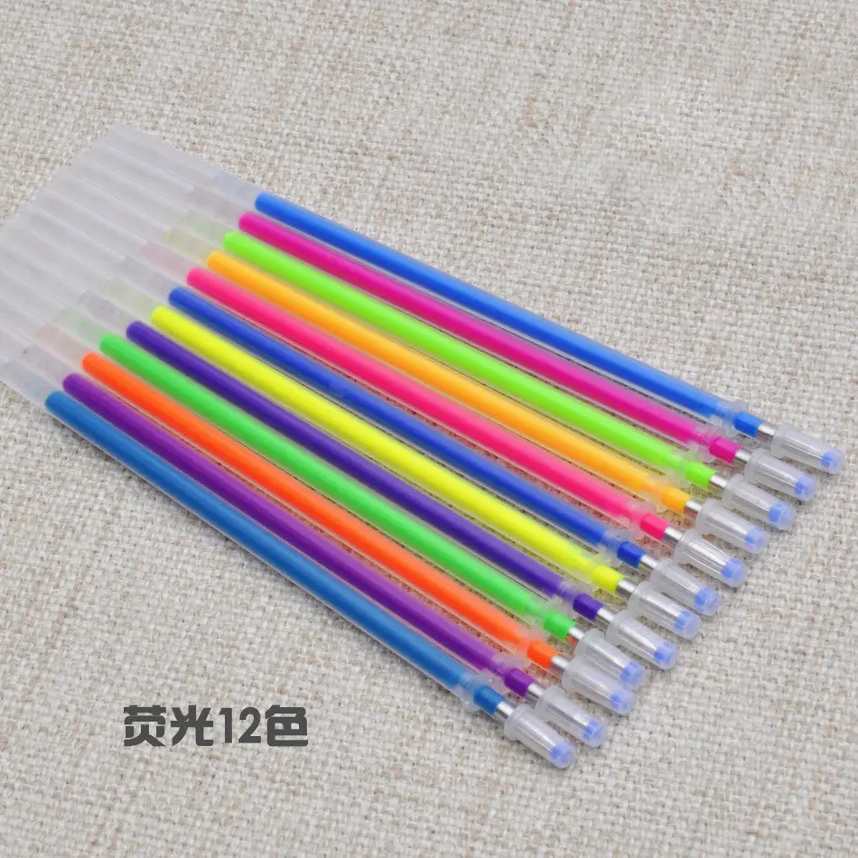 1.0mm Colorful Gel Pen Fluorescent Refills Color Cartridge Flash Pen ...
