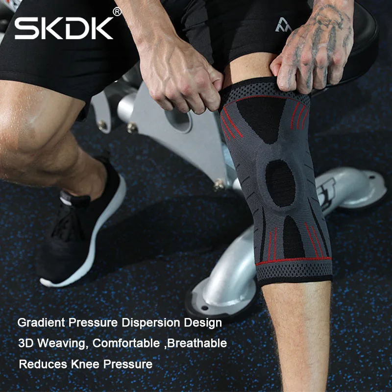 SKDK 1PC Compression Knee Brace Support Silicone Spring Stabilizer Knee ...