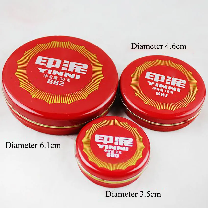 1pc Red Round Inkpad Portable Office Accounting Tin Box Ink Pad, Diy ...