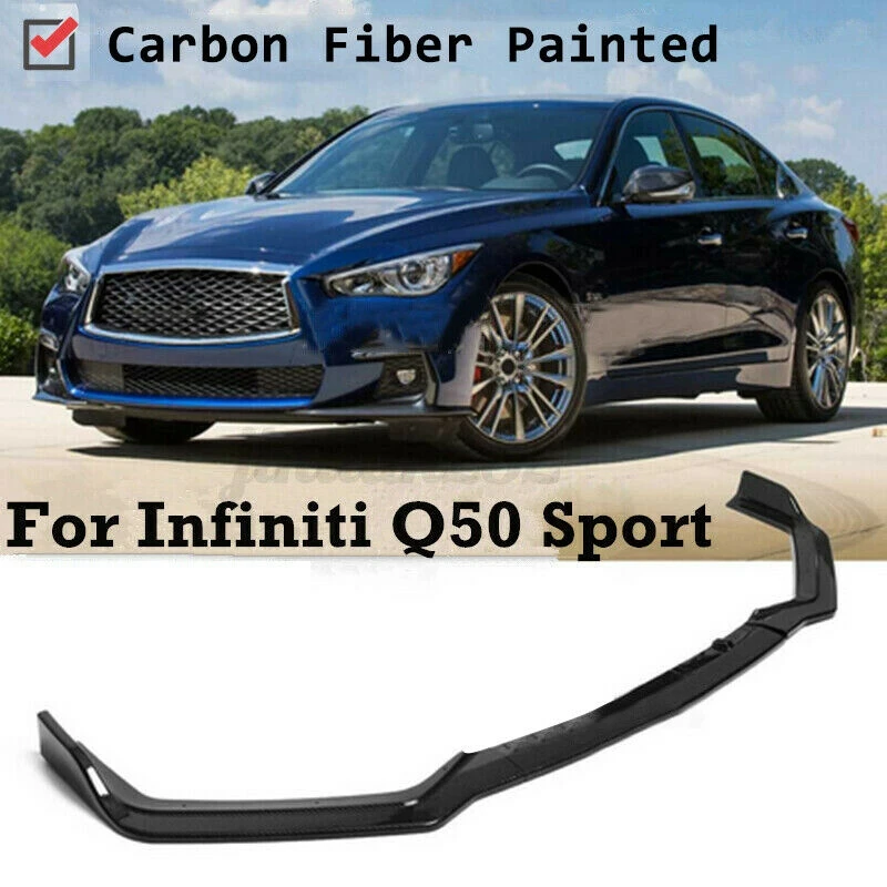 Front Bumper Lip Spoiler for Infiniti Q50 2018 2021 Sport Bumper Lip ...
