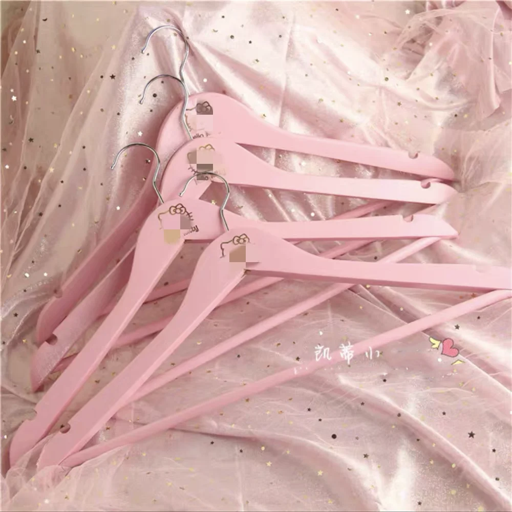 5pcs Hanger For Clothes Adult Wooden Pink Clothes Hangers High Quality ...