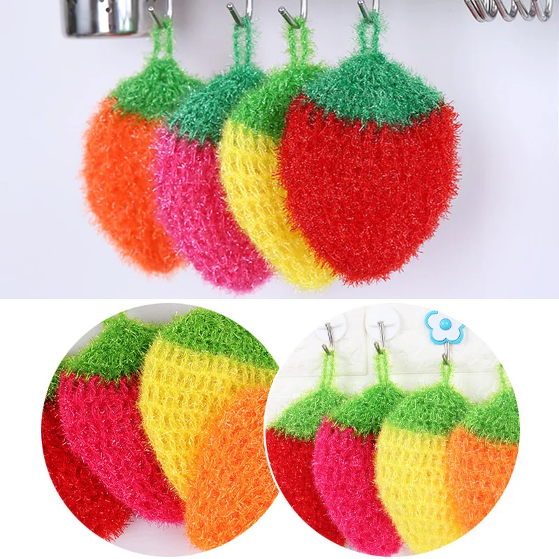 Kitchen-Fruit-Dish-Scrubber-Sponge-Clean-Non-scratch-Strawberry-Home ...