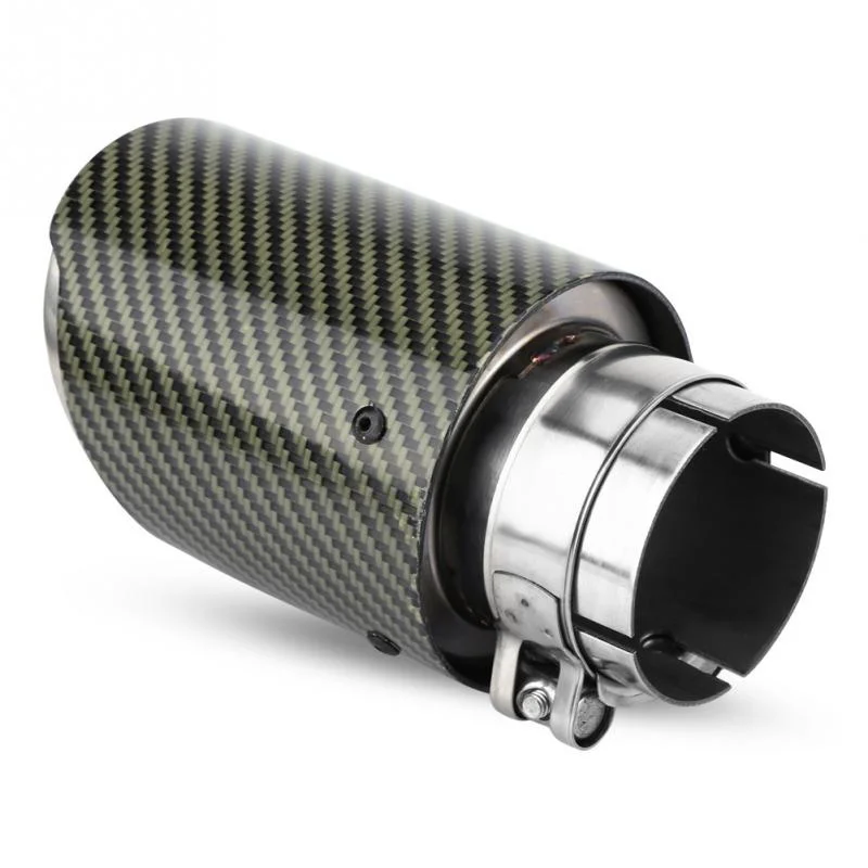 Green Carbon Fiber Style Stainless Steel Exhaust Muffler Pipe Rear ...