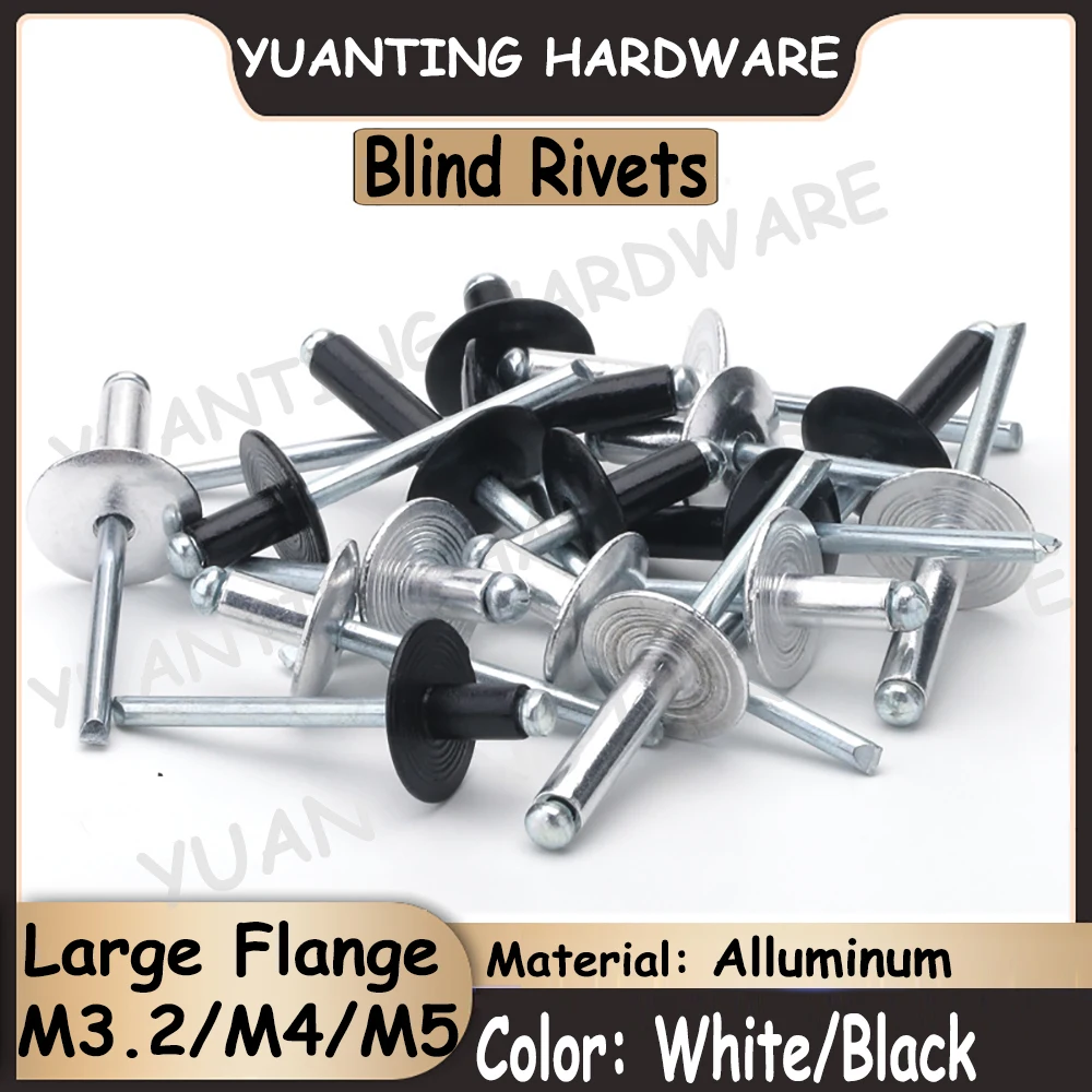 10Pcs-30Pcs-M3-2-M4-M5-Aluminum-Large-Flange-Pop-Open-Blind-Rivets ...