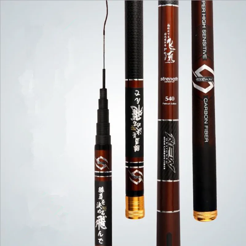 Whip Rods Carbon Fiber Carp Rod 3.6 4.5 5.4 6.3 7.2M Telescopic Strong ...