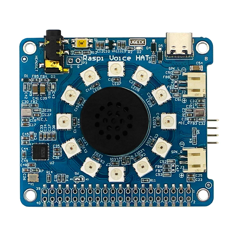 Raspberry Pi 4b Voice Hat Dual Microphone Voice Recognition Ai Smart ...