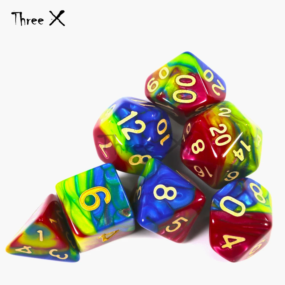 Flux Crafts D20 D8 D6 Yellow on White Acrylic| Blood Splatter DND 7pcs ...