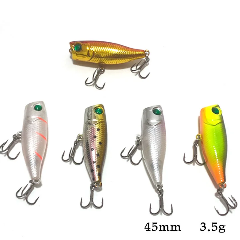1pcs 45mm 3.5g Mini Popper Fishing Lure Hard Bait Artificial Poper ...