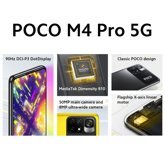 Global Version POCO M4 Pro 5G Cellphone 64GB/128GB ROM MTK Dimensity ...