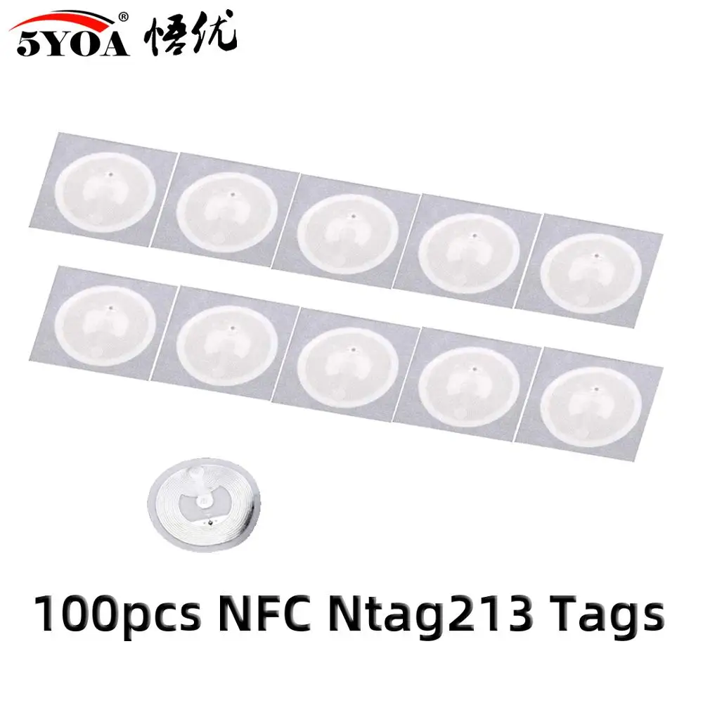 100pcs Nfc Tag Sticker 13.56mhz 213 Universal Label Rfid Tag Key Tags ...