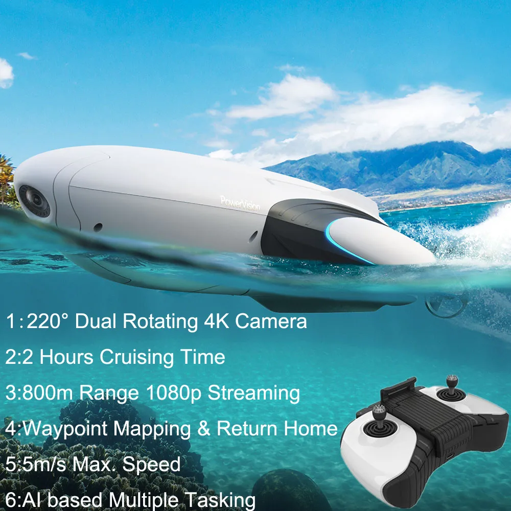 Drones de pesca subacuática con cámara HD 4K GPS, Dron vuelve automáticamente a 800m, gancho de ...
