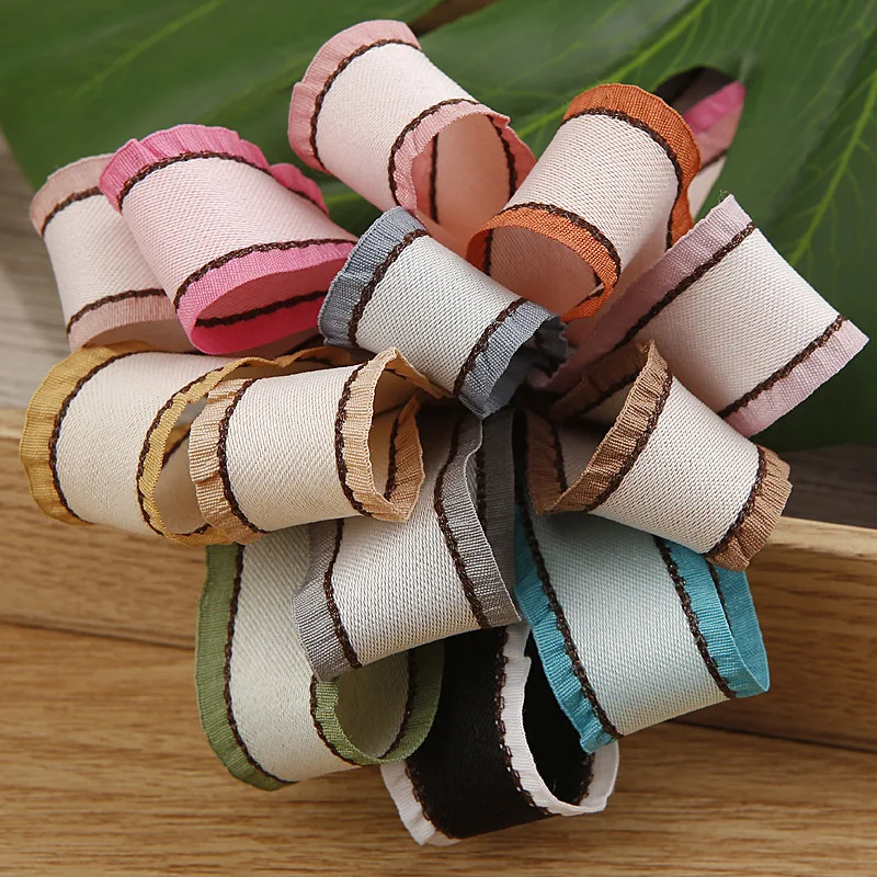 10-Yards-38MM-Solid-Color-Folded-Lace-Wavy-Edge-Ribbons-For-Hair-Bows ...