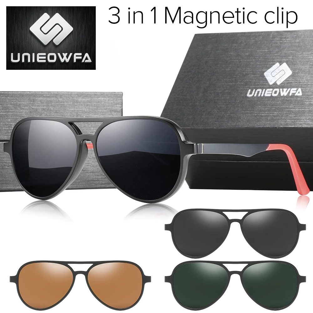 Optical-Magnet-Clip-on-Glasses-Frame-Men-Aviation-Prescription ...