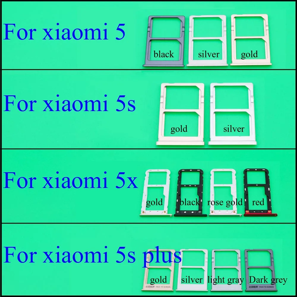 YuXi Sim Card Tray For Xiaomi Mi5 5S 5x 5S Plus Sim + SD Card Slot ...