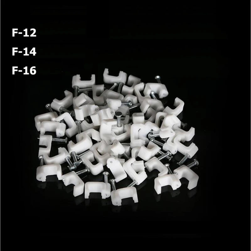 Flat 12mm 14mm 16mm Cable Clips With Nail PE Flat Nail Wire Clips To ...
