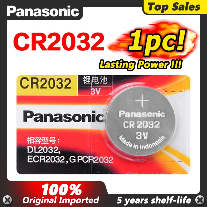 1pcs Original PANASONIC CR2032 2032 3V High Performance Button ...