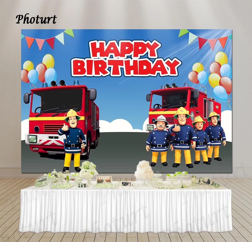 Accessories & Supplies Cartoon Fireman Sam Photographic Backdrops ...