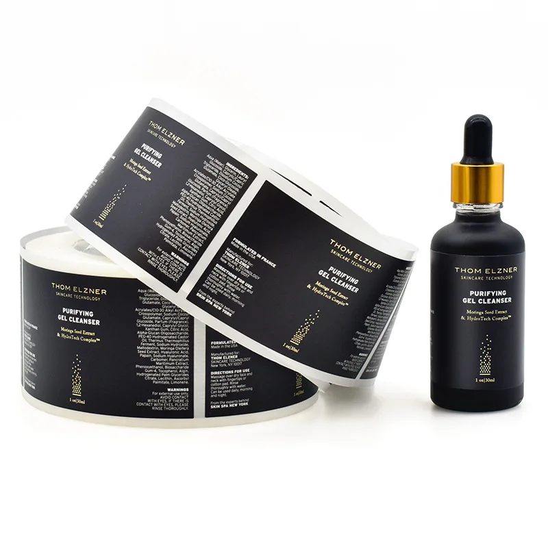 Customized-Waterproof-Face-Cleaner-Bottle-Adhesive-Stickers-Black ...