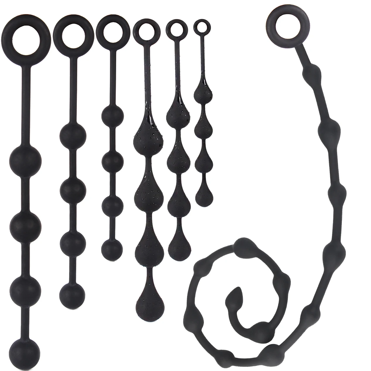 Super Long Anal Beads Silicone Big Balls Large Butt Plug Anus Dilator ...