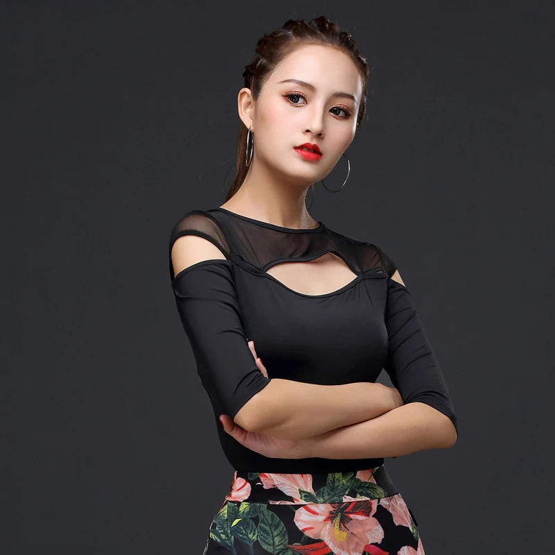 New Latin Dance Tops Ice Milk Women Latin Standard Dance Costume Sexy ...
