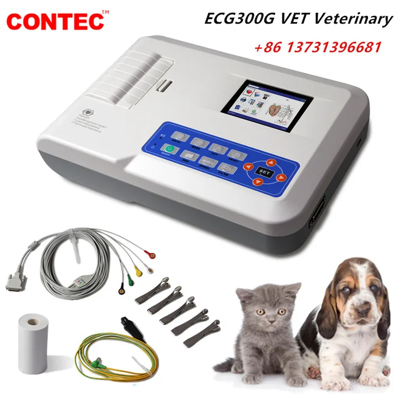 CONTEC 브랜드 수의학 ECG/EKG 기계 디지털 3 채널 12 리드 심전도 ECG300G VET|null| - AliExpress