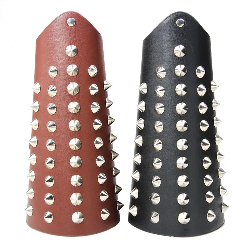Spike Leather Heavy Metal Bracers Stud Cuff Gauntlet Goth Punk Rock ...