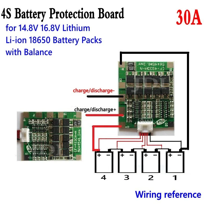 4S 30A 14,8 V Li Ion Lithium 18650 Batterie BMS Packs PCB Schutz Bord mit Balance|18650 battery ...