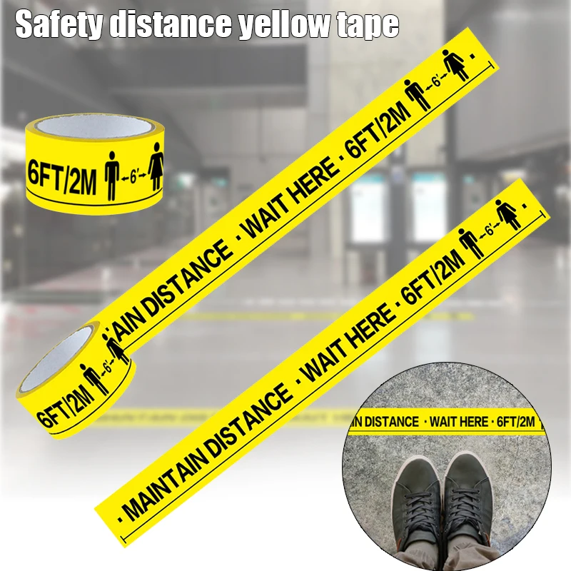 Social Distancing Floor Sign Maintain 6 FT Distance 108 FT Long Floor ...