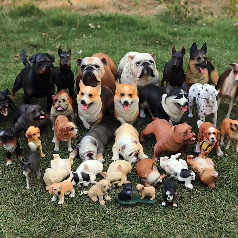 Oenux Genuine Big Dog Animal Toys Simulation Doberman Rottweiler ...