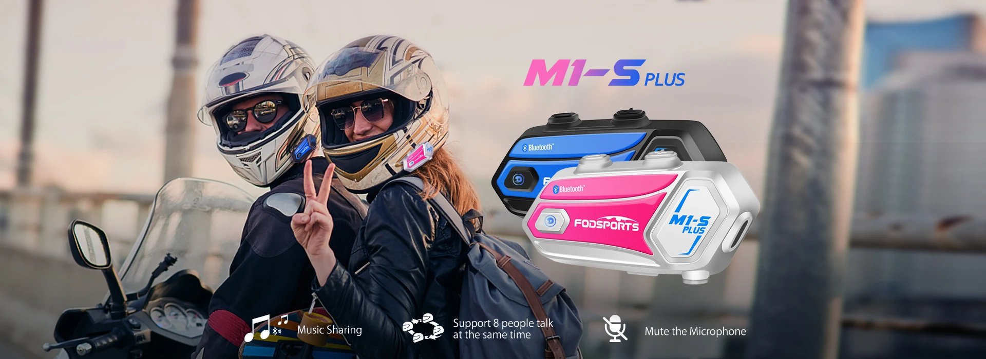 Casque d'Écoute Bluetooth HM-1 Pour Moto, Sans Fil, BT 5.0, Avec FM ...