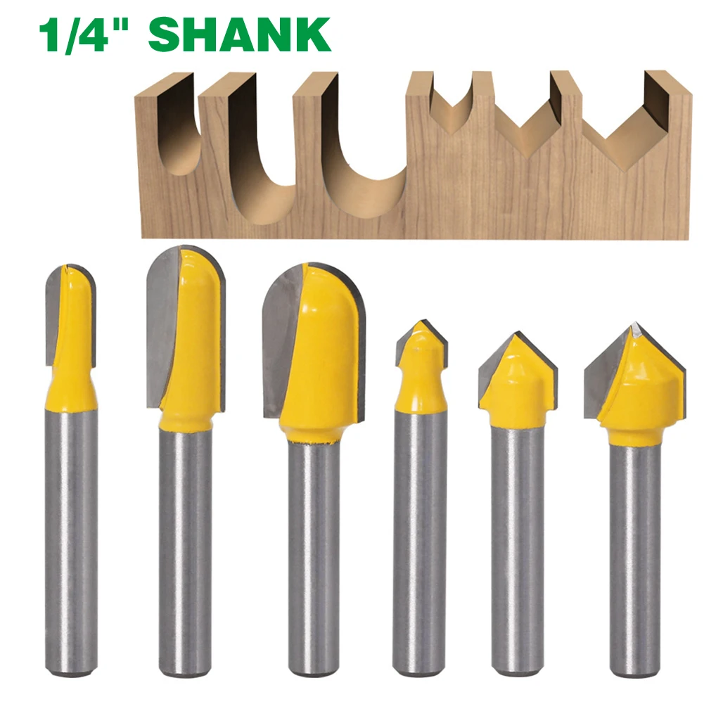 1PC-1-4-6-35MM-Shank-Milling-Cutter-Wood-Carving-Rounf-Nose-Bit-90 ...