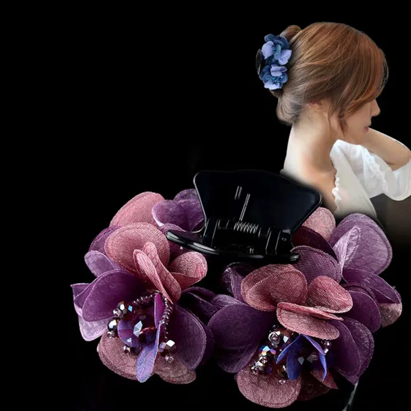 Korean-Fabric-Hair-Clip-Female-3D-Flower-Hair-Claws-Ladies-Elegant-Cute ...