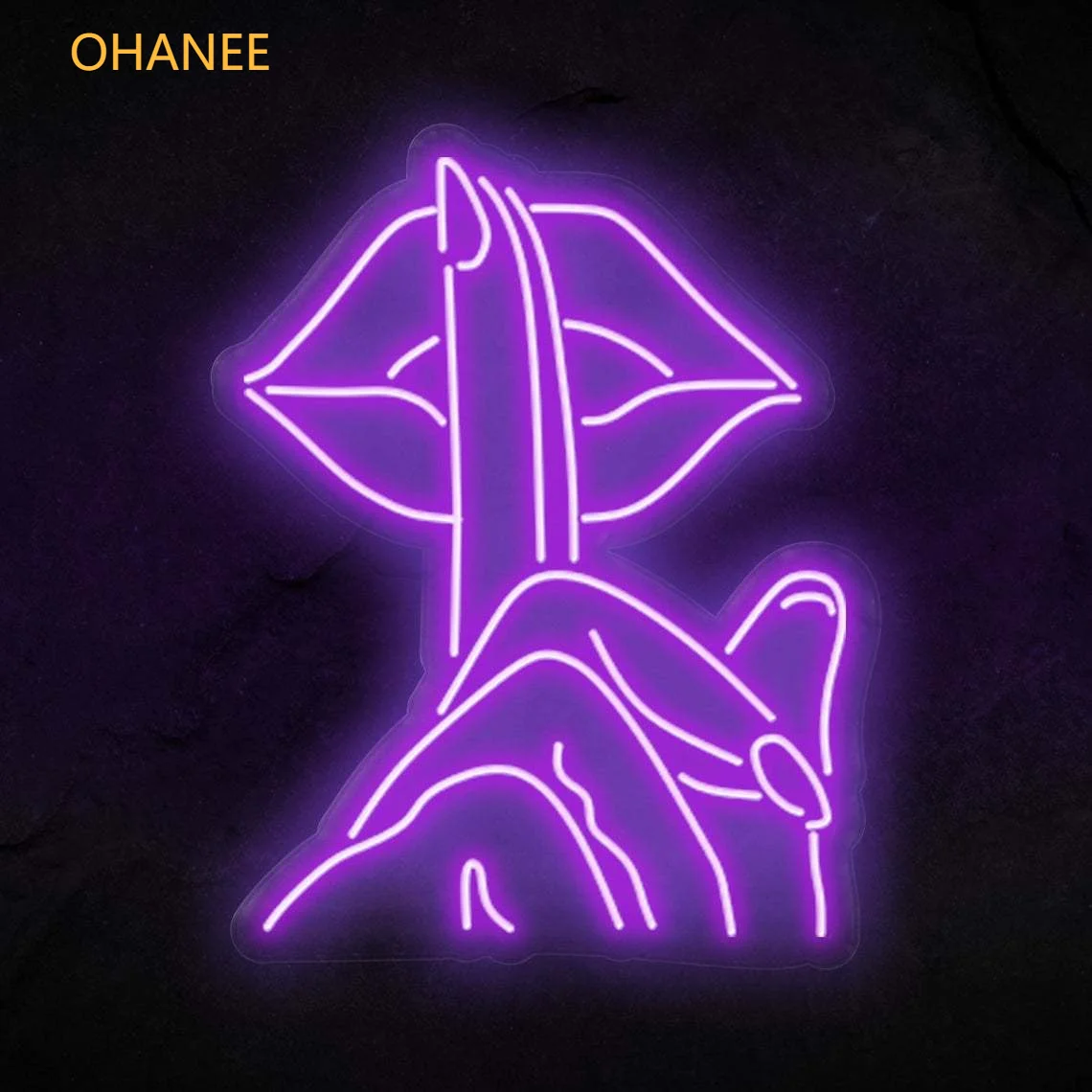 Lips-and-finger-shh-Neon-Sign-Led-Light-Custom-Name-Logo-Personalized ...