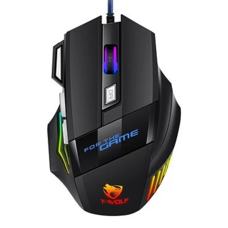 Thunder Wolf M1 gaming mouse gaming chicken wired mouse 7D luminous RGB ...