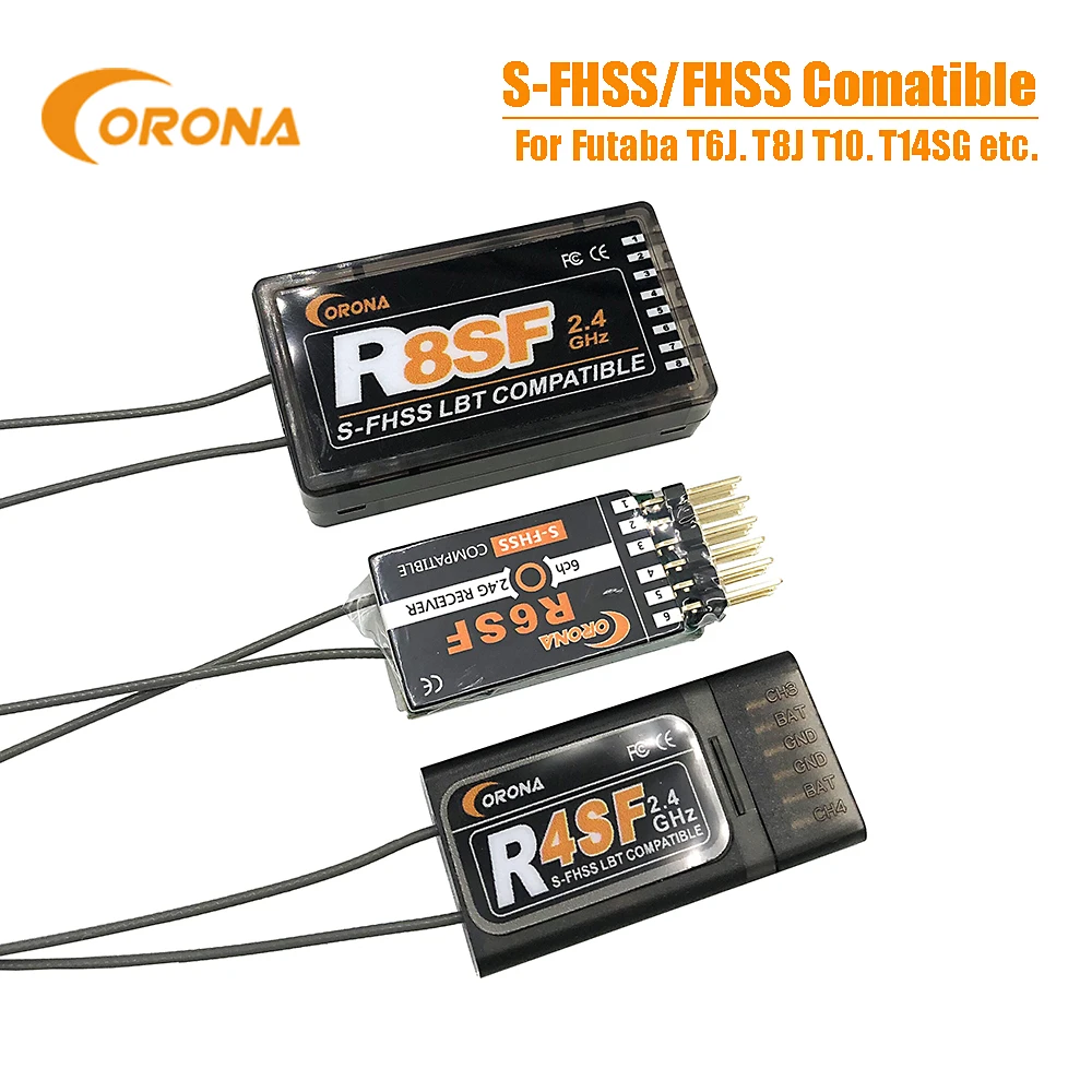 Corona 2.4ghz R4sf R6sf R8sf C4sf-hv S-fhss/fhss Compatible Receiver ...