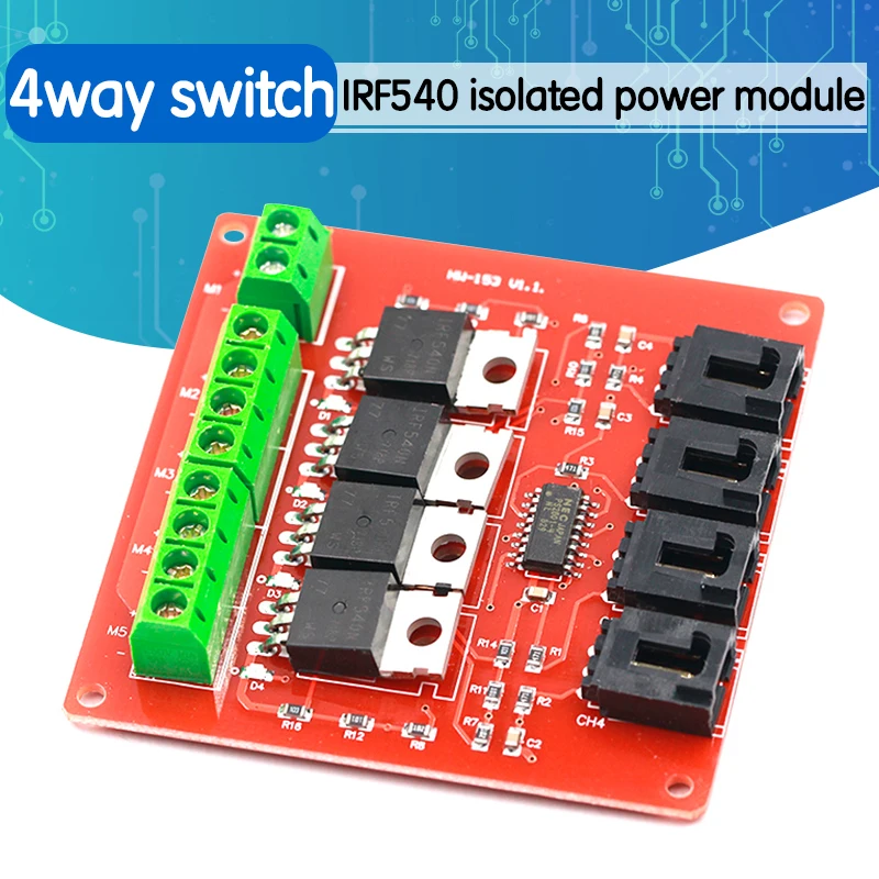 4 채널 4 루트 모스펫 버튼 IRF540 V4.0 + arduino용 모스펫 스위치 모듈, arduino용 ...