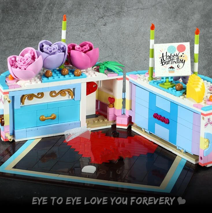Birthday cake fight insert building blocks diy educational toys cute ...
